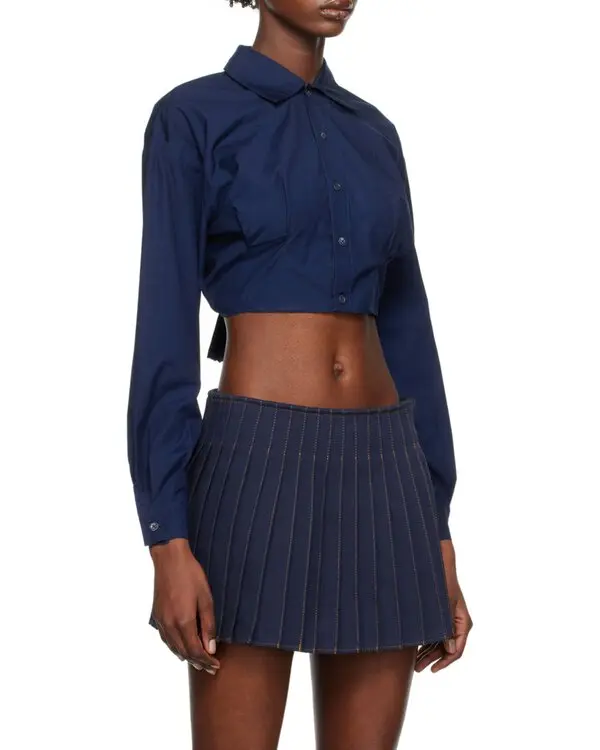 AMI Paris Long Sleeve Cropped Shirt