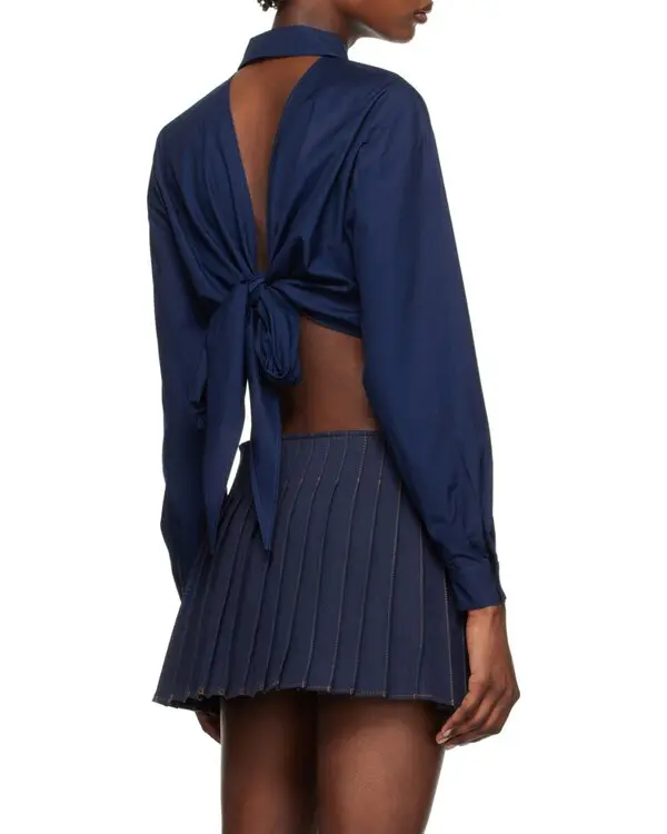 AMI Paris Long Sleeve Cropped Shirt