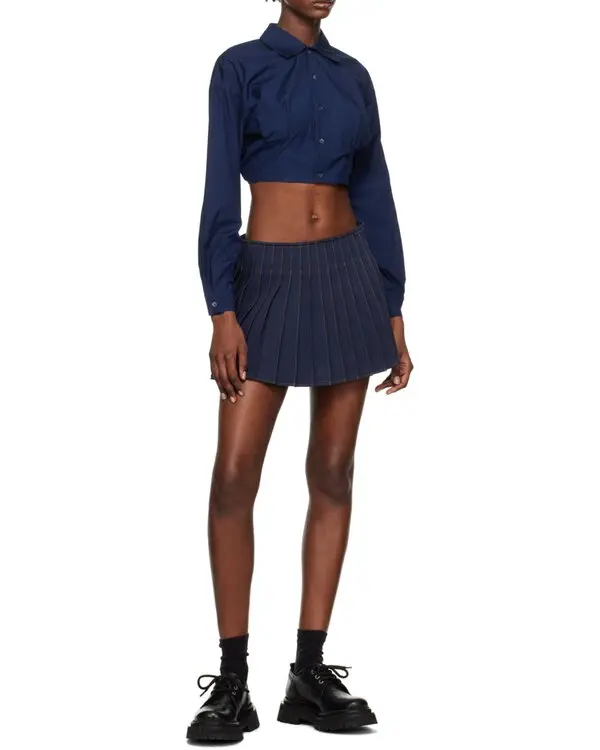 AMI Paris Long Sleeve Cropped Shirt