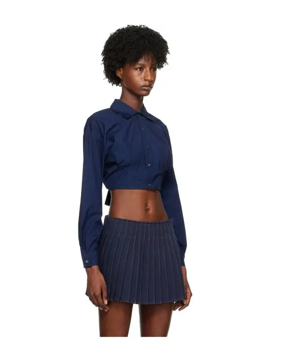 AMI Paris Long Sleeve Cropped Shirt