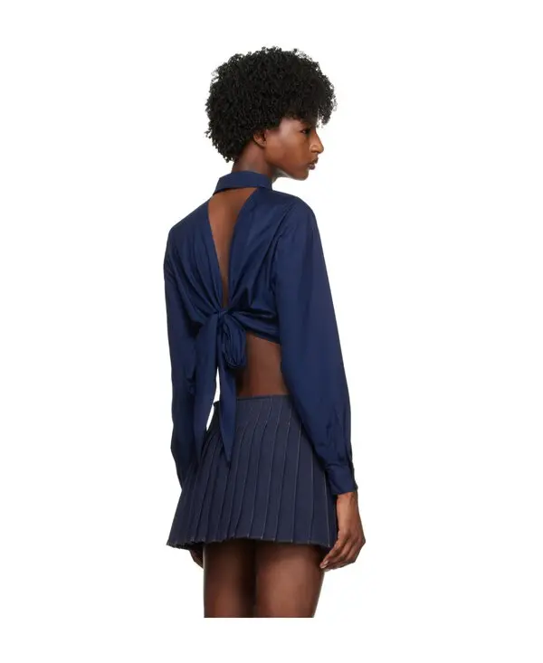 AMI Paris Long Sleeve Cropped Shirt
