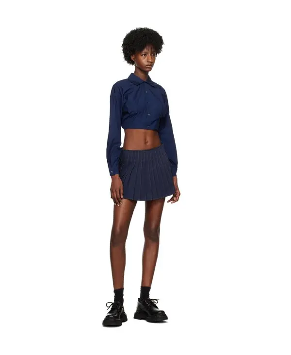 AMI Paris Long Sleeve Cropped Shirt