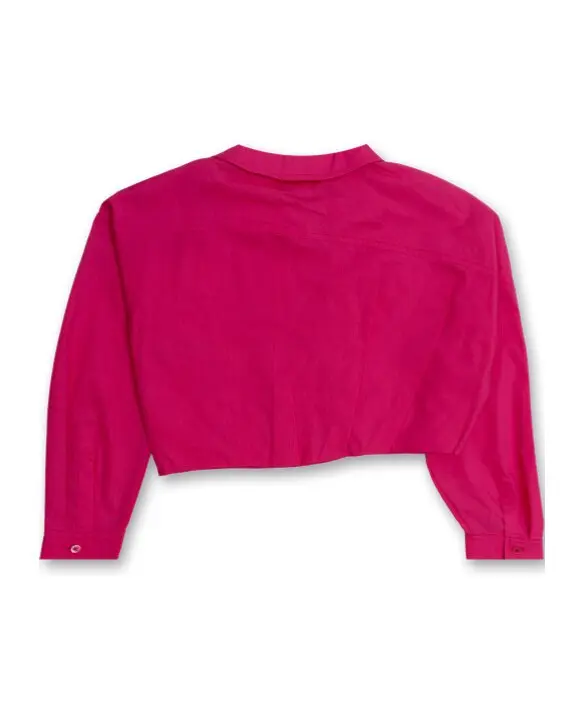 Jacquemus Long-sleeve Cropped Shirt With Lapel Collar And Pocket Detail