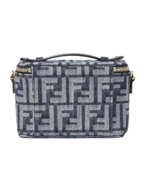 Fendi Vanity Ff Jacquard Mini Shoulder Bag - Gray
