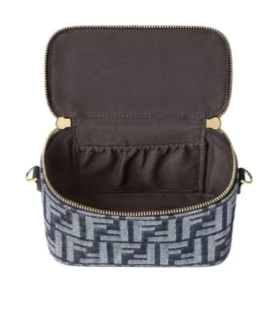 Fendi Vanity Ff Jacquard Mini Shoulder Bag - Gray