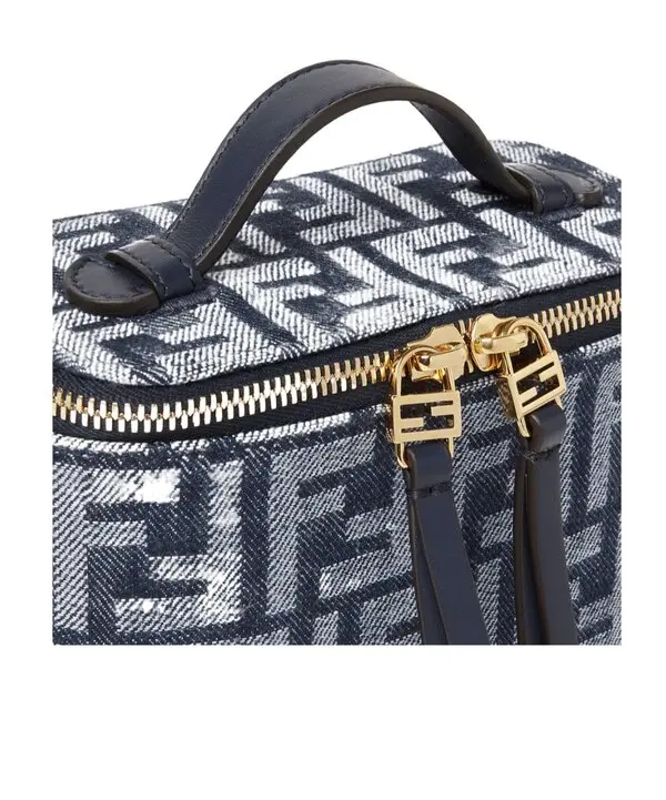 Fendi Vanity Ff Jacquard Mini Shoulder Bag - Gray