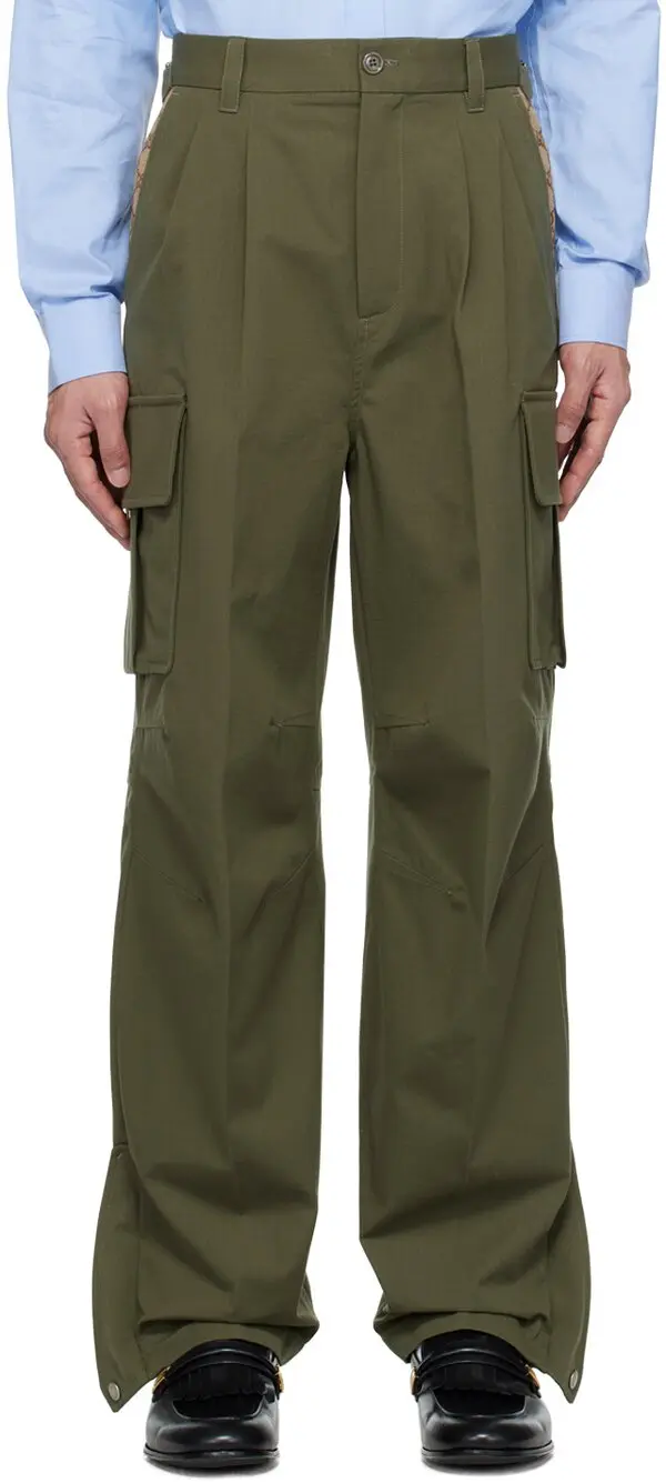 Gucci Wide-leg Cargo Pants With Monogram Detail