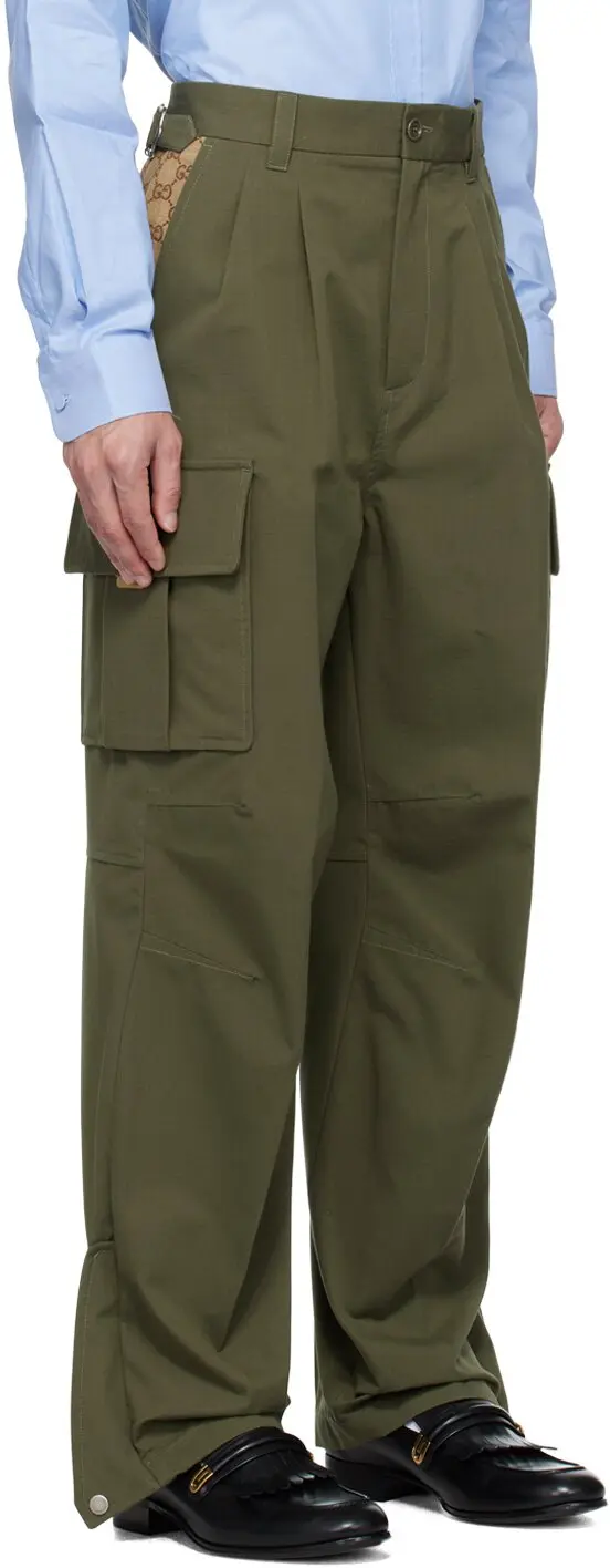 Gucci Wide-leg Cargo Pants With Monogram Detail