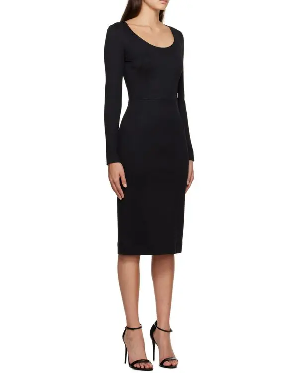 Dolce & Gabbana Logo Plaque Scoop-neck Midi Dress