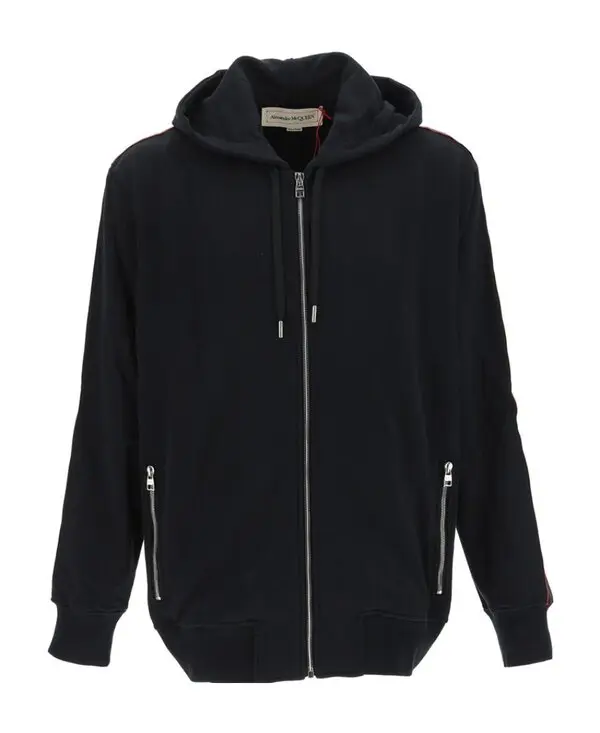 Alexander McQueen Zip Up Hoodie With Logo Straps