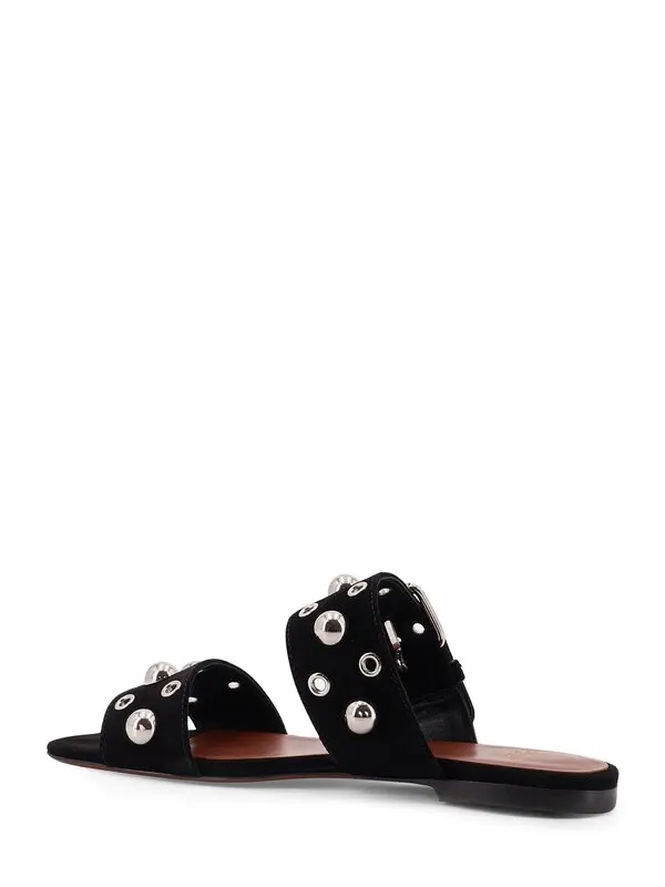 Valentino Garavani Nellcôte Buckled Slide Sandals - Black