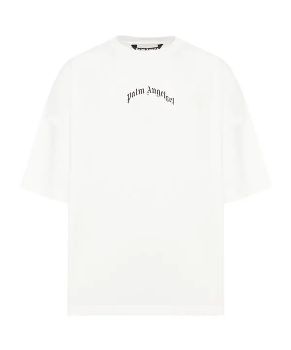 Palm Angels Back Curved Logo T-shirt - White