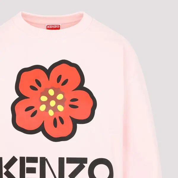 Kenzo Logo Printed Crewneck Sweatshirt - Pink