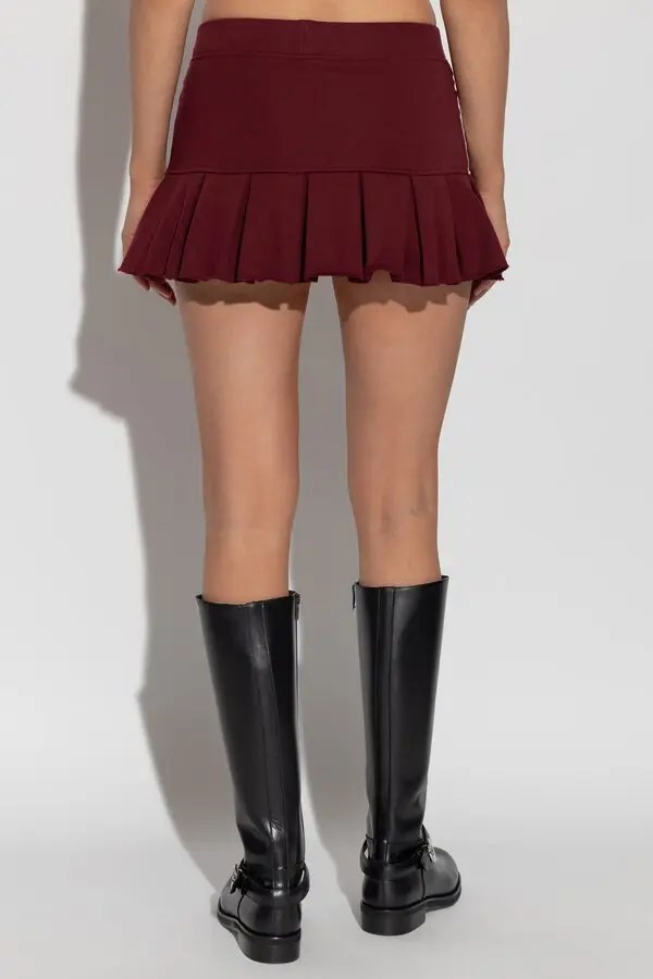 MISBHV Pleated Stripe Mini Skirt - Brown