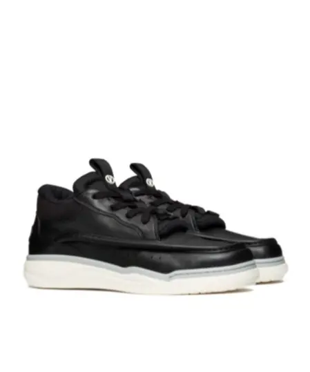 Valentino Garavani Logo Embossed Lace-up Sneakers - Black