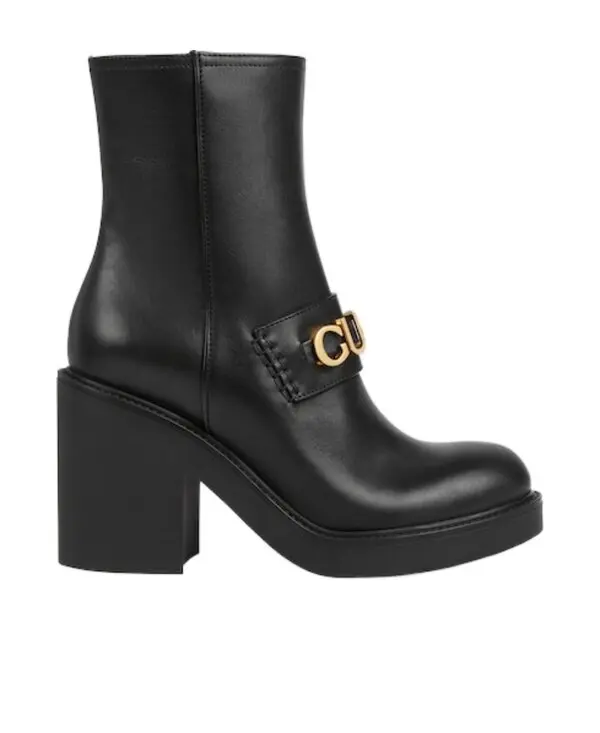 Gucci Logo-plaque Leather Boots