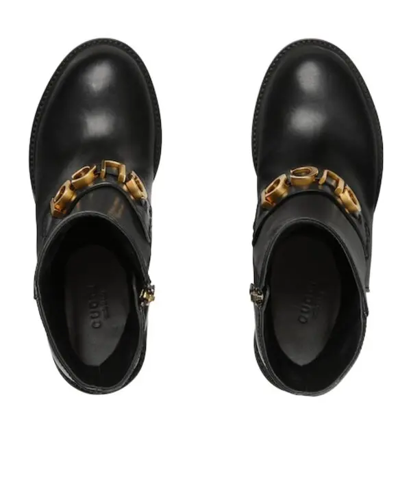 Gucci Logo-plaque Leather Boots