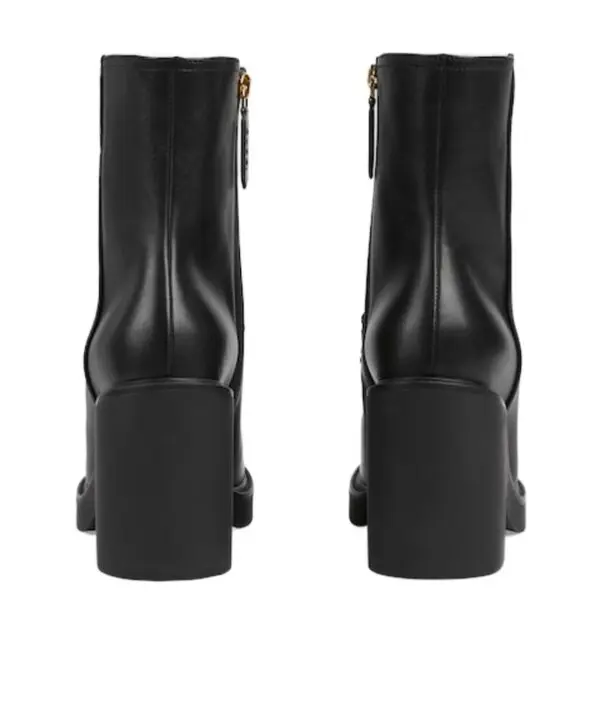Gucci Logo-plaque Leather Boots