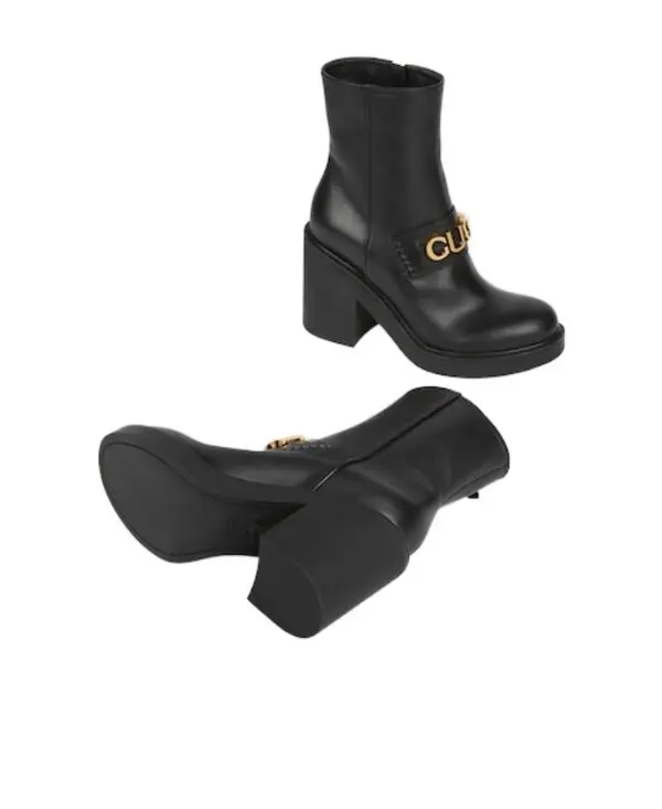 Gucci Logo-plaque Leather Boots