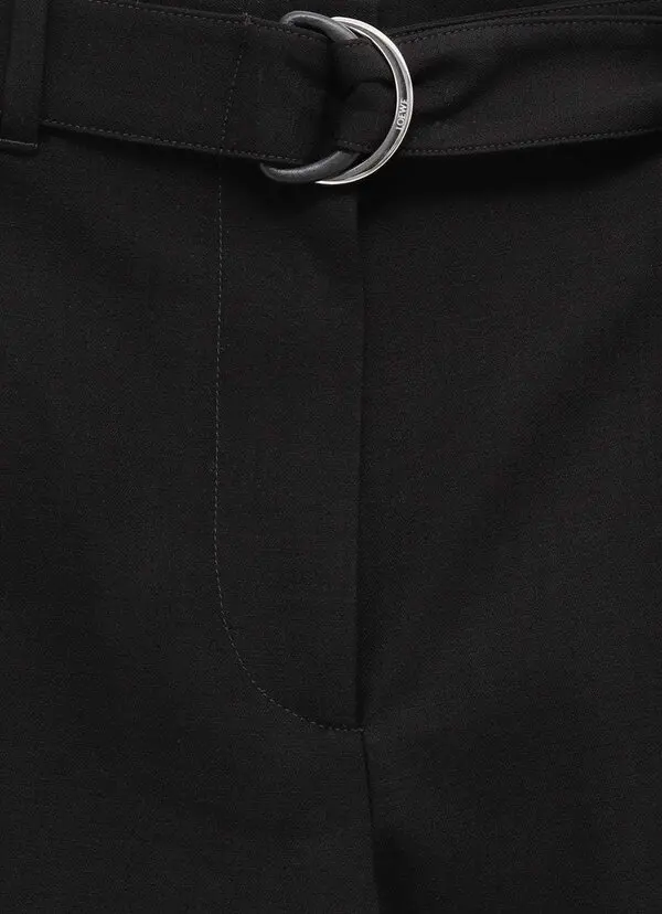 Loewe Pleat Detailed Belted Trousers - Black