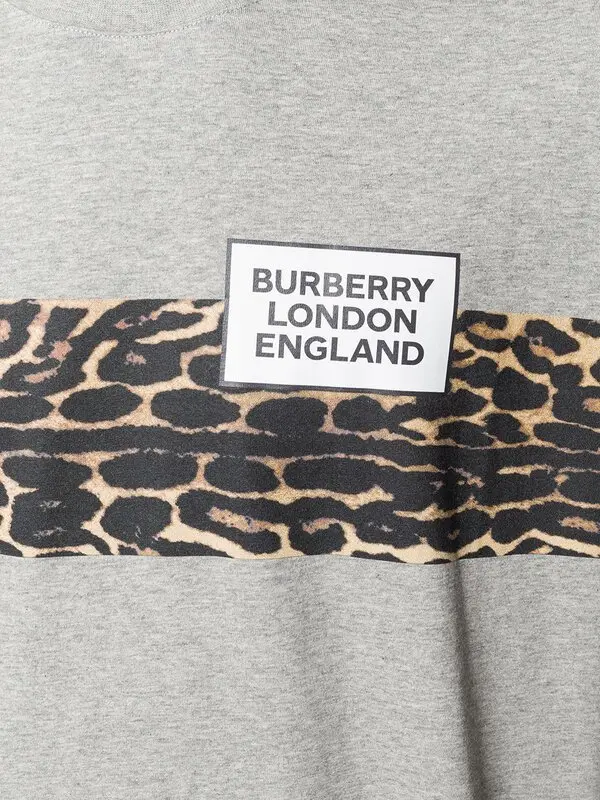 Burberry Logo Leopard Print T-shirt