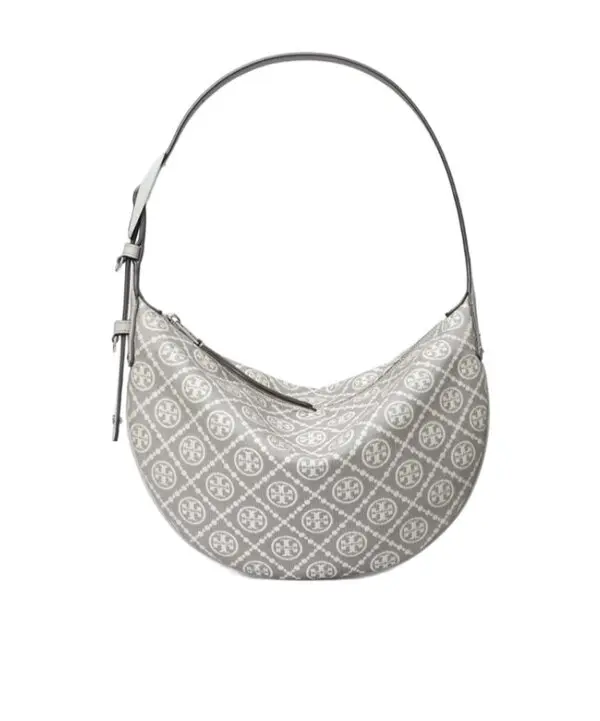 Tory Burch T Monogram Utility Small Balloon Bag - Gray