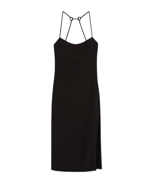 Gucci Horsebit Embellished Midi Dress - Black