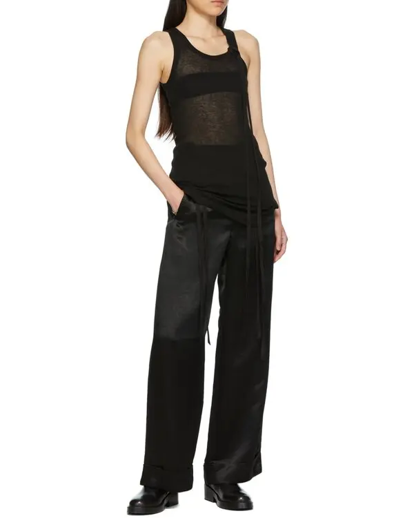 ANN DEMEULEMEESTER Satin Wide-leg Trousers