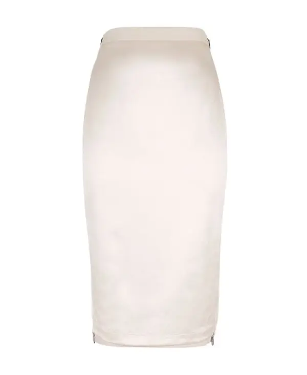Fendi Logo Patch Midi Pencil Skirt