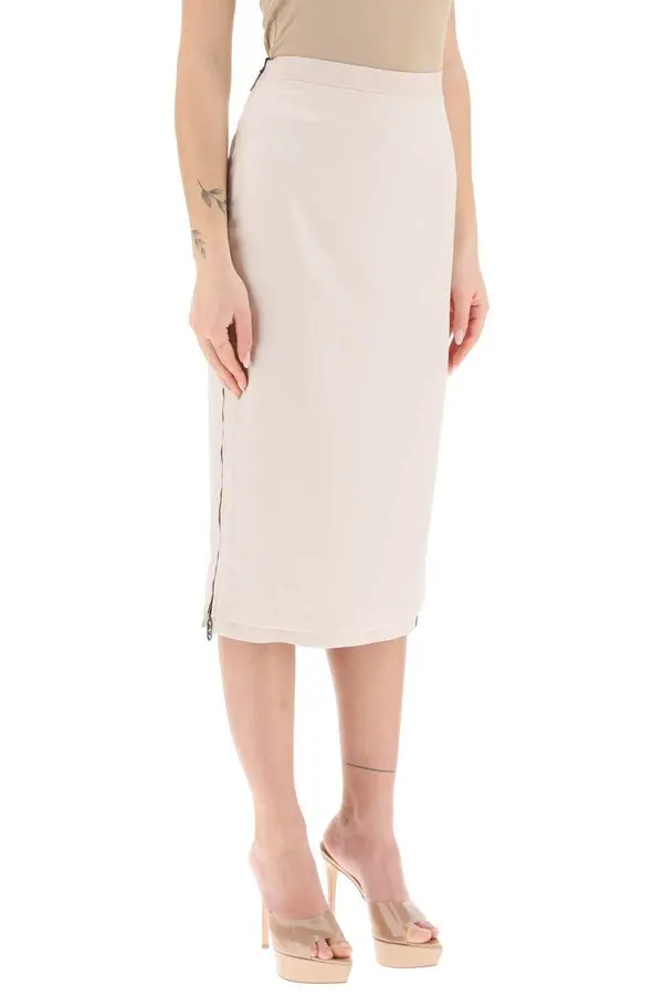 Fendi Logo Patch Midi Pencil Skirt