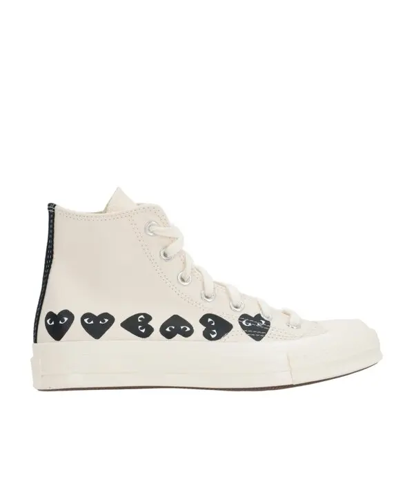 CONVERSE X COMME DES GARONS PLAY Chuck Taylor All-star High Top Sneakers With Heart Print - White