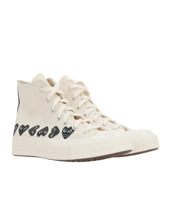 CONVERSE X COMME DES GARONS PLAY Chuck Taylor All-star High Top Sneakers With Heart Print - White