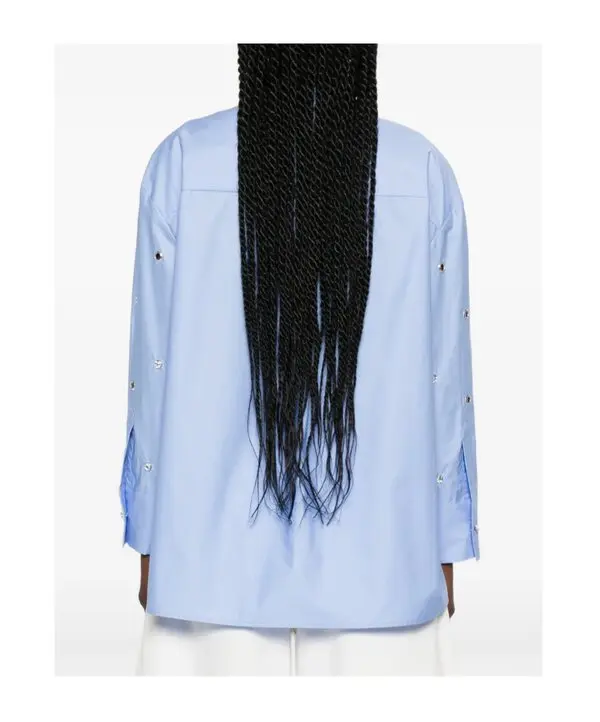 TWINSET Crystal-embellished Eyelet Shirt