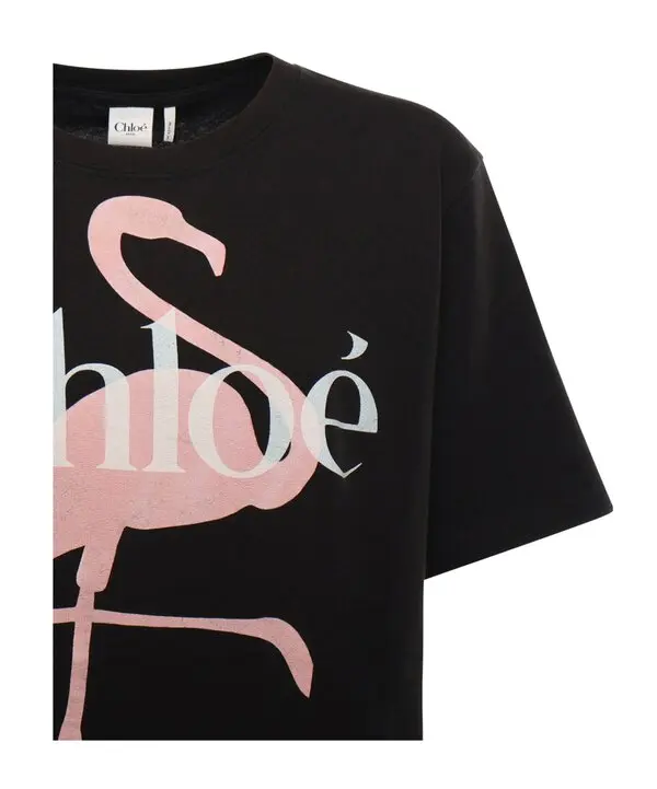 Chloé Generous Logo Crewneck T-shirt - Ash Black
