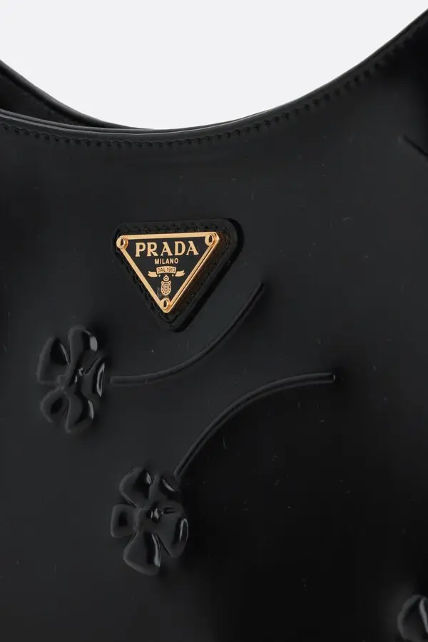 Prada Cleo Embossed-detail Shoulder Bag - Black