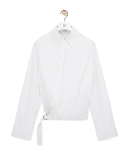 Loewe Draped Long-sleeved Shirt - White