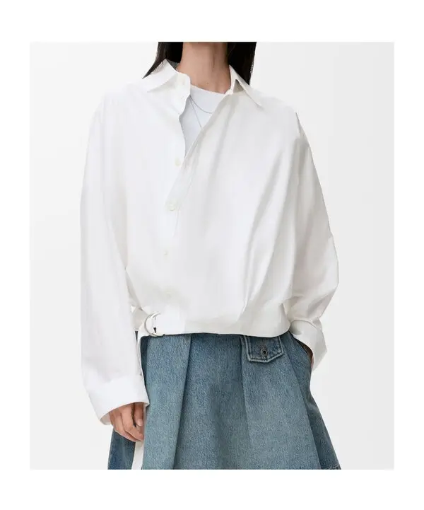 Loewe Draped Long-sleeved Shirt - White