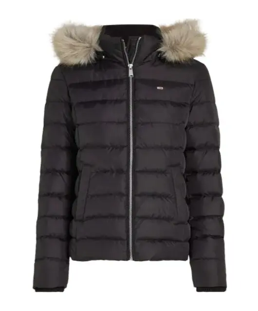 Tommy Hilfiger Down Puffer Jacket With Removable Hood And Faux Fur Trim