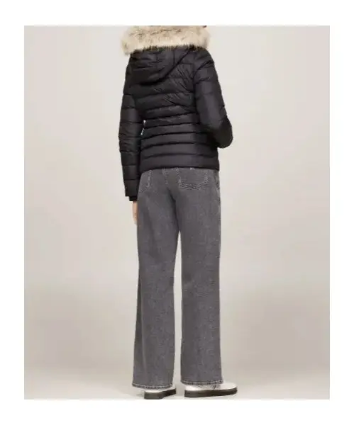 Tommy Hilfiger Down Puffer Jacket With Removable Hood And Faux Fur Trim