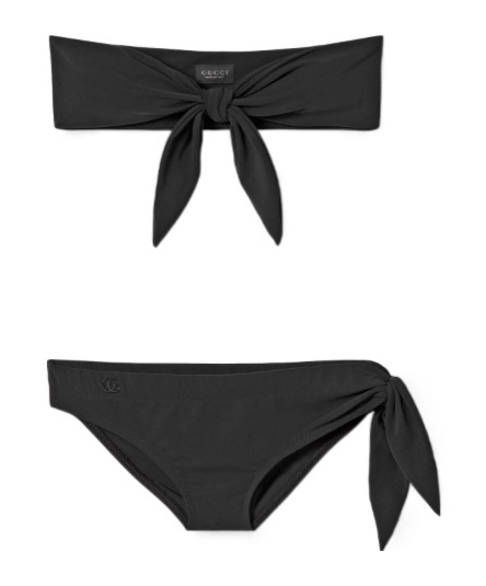 Gucci Sparkling Jersey Bikini With Embroidery - Black