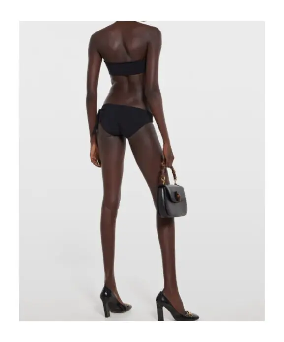 Gucci Sparkling Jersey Bikini With Embroidery And Knot Detail
