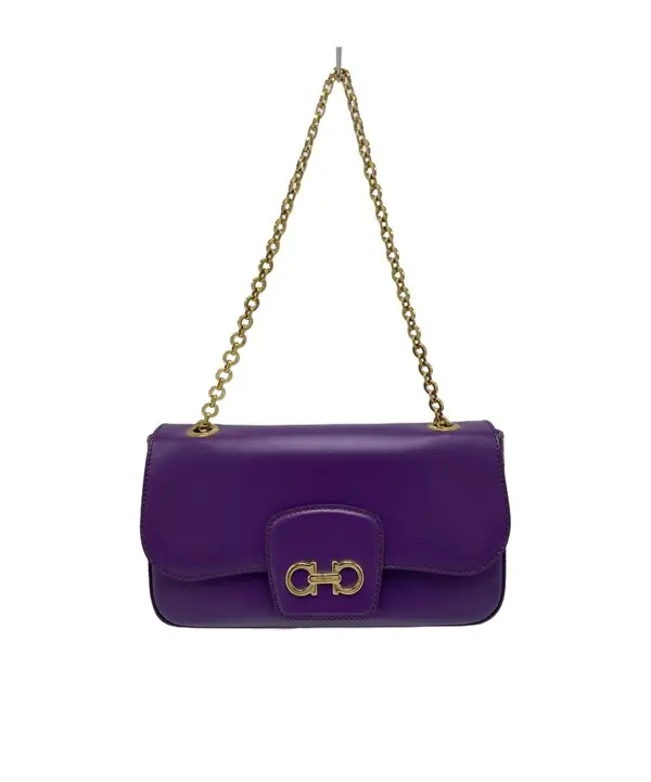 FERRAGAMO Flap Shoulder Bag - Grape