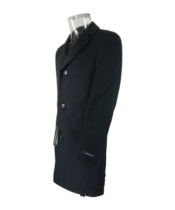 Karl Lagerfeld Tailored Long Sleeve Coat - Black
