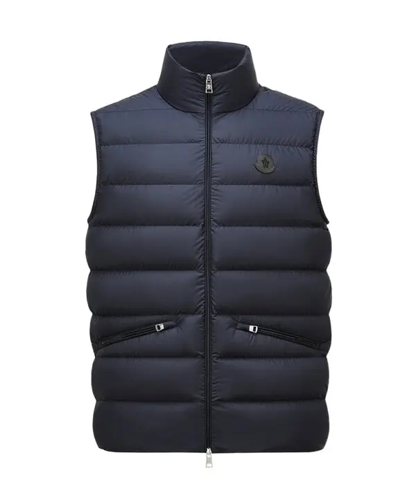 Moncler Zip-up Padded Gilet - Navy Blue