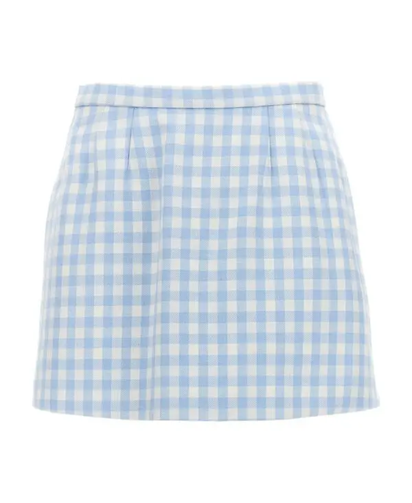 Red Valentino Gingham Checks Shorts - White