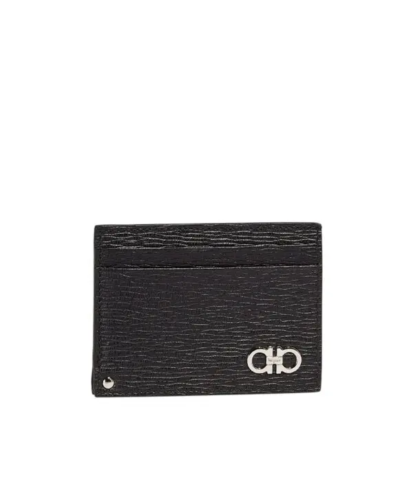 FERRAGAMO Gancini Card Holder - Black