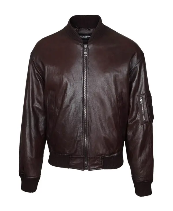 Dolce & Gabbana Leather Bomber Jacket