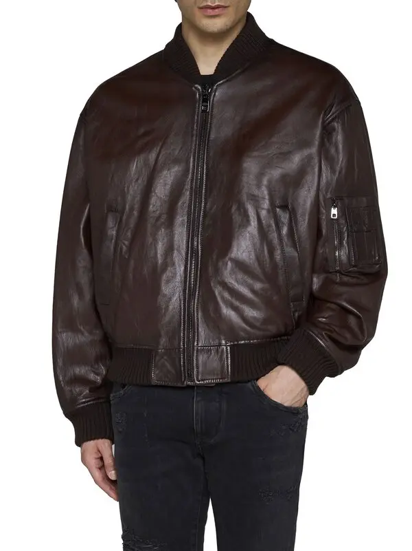 Dolce & Gabbana Leather Bomber Jacket
