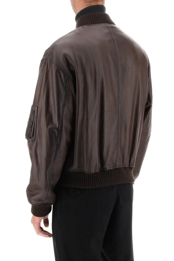 Dolce & Gabbana Leather Bomber Jacket