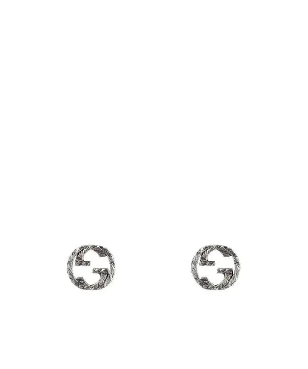 Gucci Interlocking G Sterling Silver Earrings - Gray